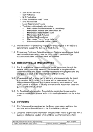 Equality diversity and human rights scheme | PDF