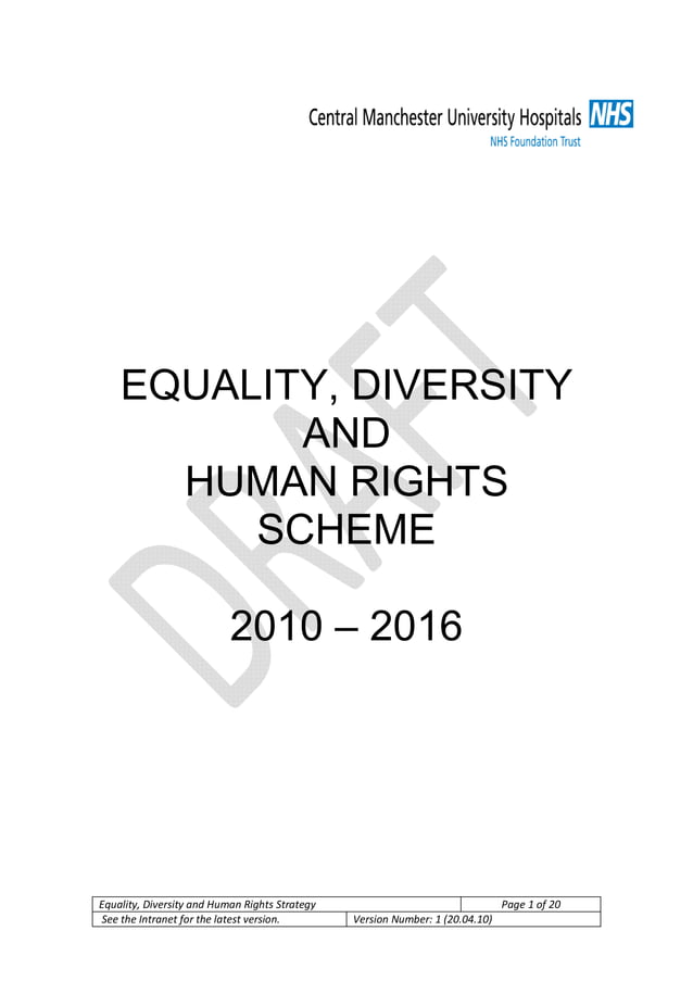 Equality diversity and human rights scheme | PDF