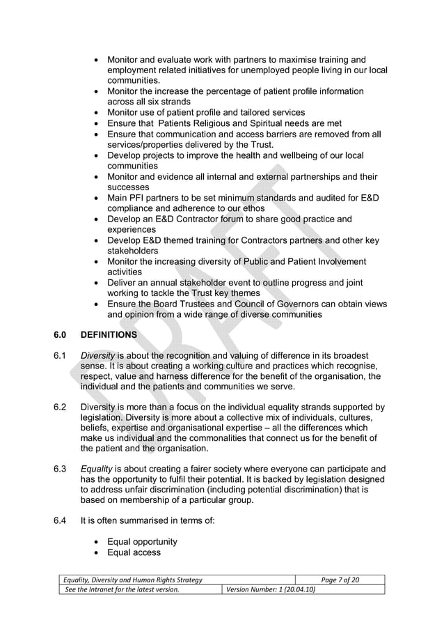 Equality diversity and human rights scheme | PDF