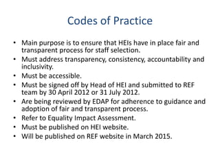 Equality & Diversity and the REF | PPTX