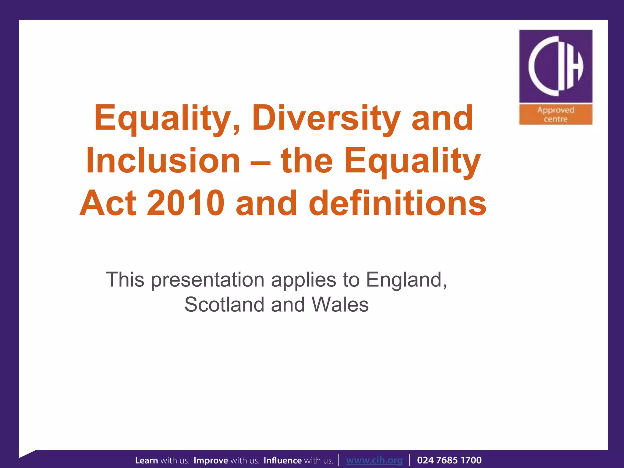 Equality, diversity, inclusion | PPTX