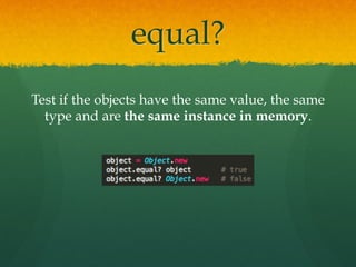 Equality in Ruby | PPT