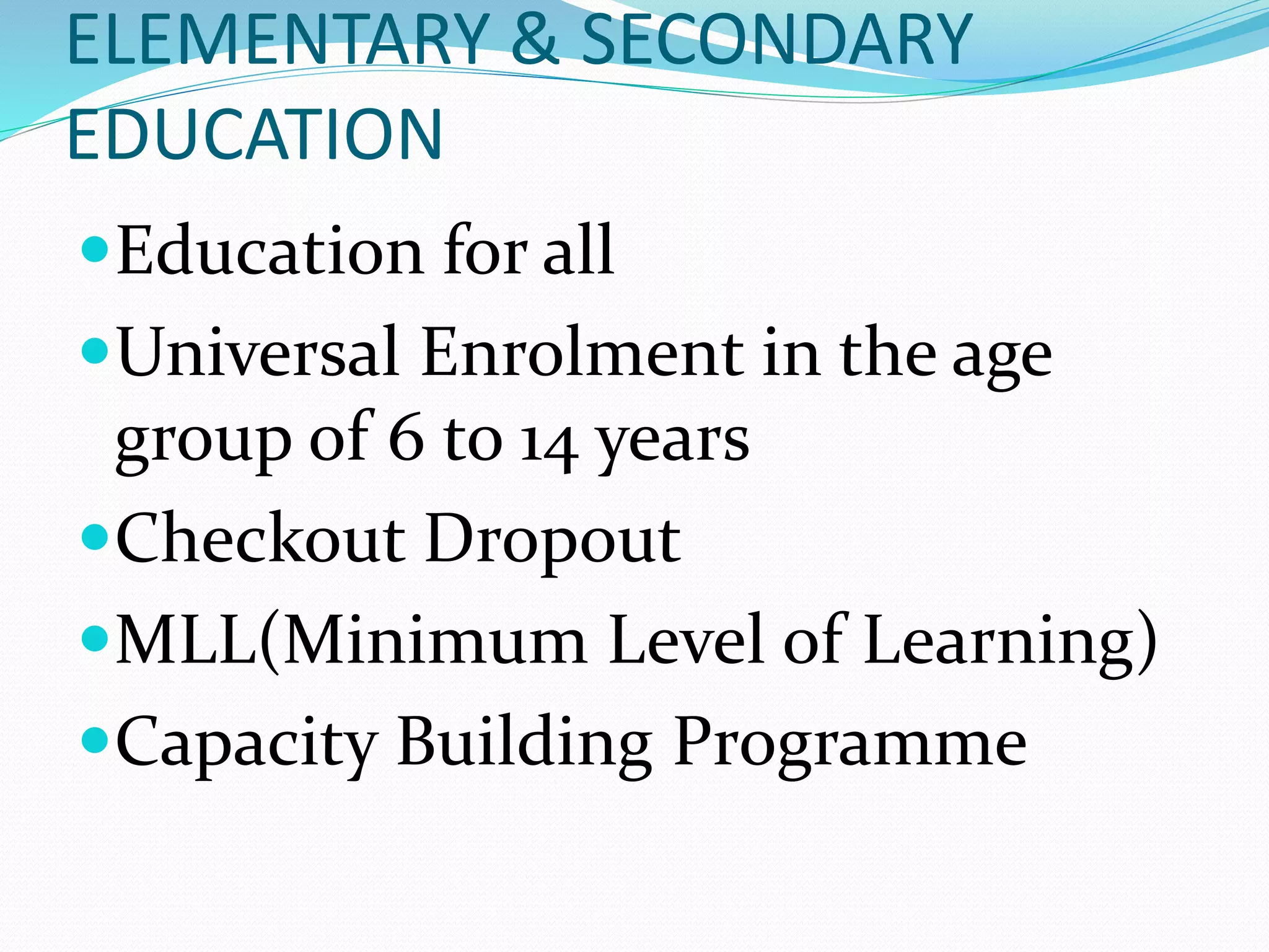 Equalization and universalization of elementary and secondary education | PPTX