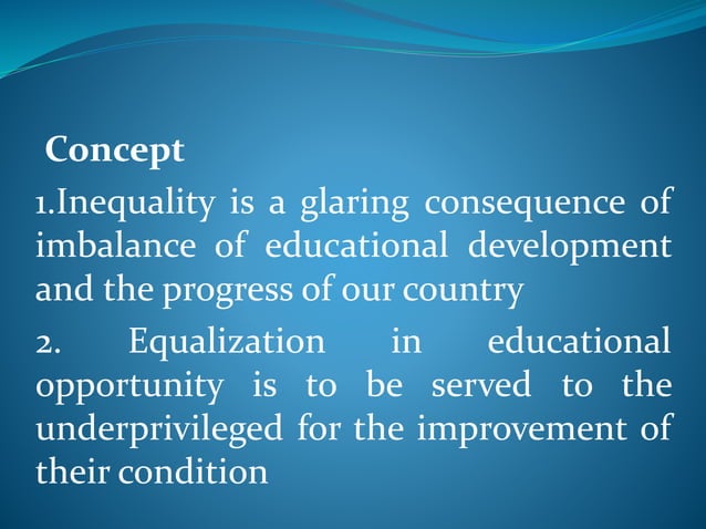 Equalization and universalization of elementary and secondary education ...