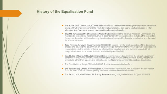 Equalization fund in kenya power point | PPT