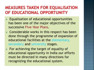 Sociology Equalization of educational oppurtunity | PPTX
