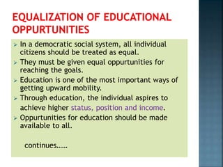 Sociology Equalization of educational oppurtunity | PPTX