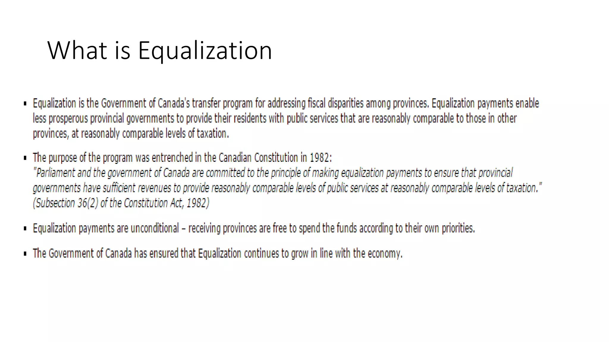 Equalization Payments - Canada | PPT