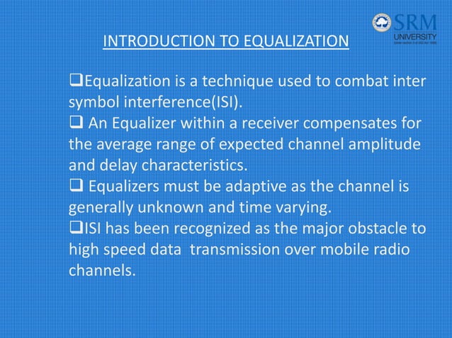 Equalization In Digital Communicationpdf Digital Audio Computer Software And Applications