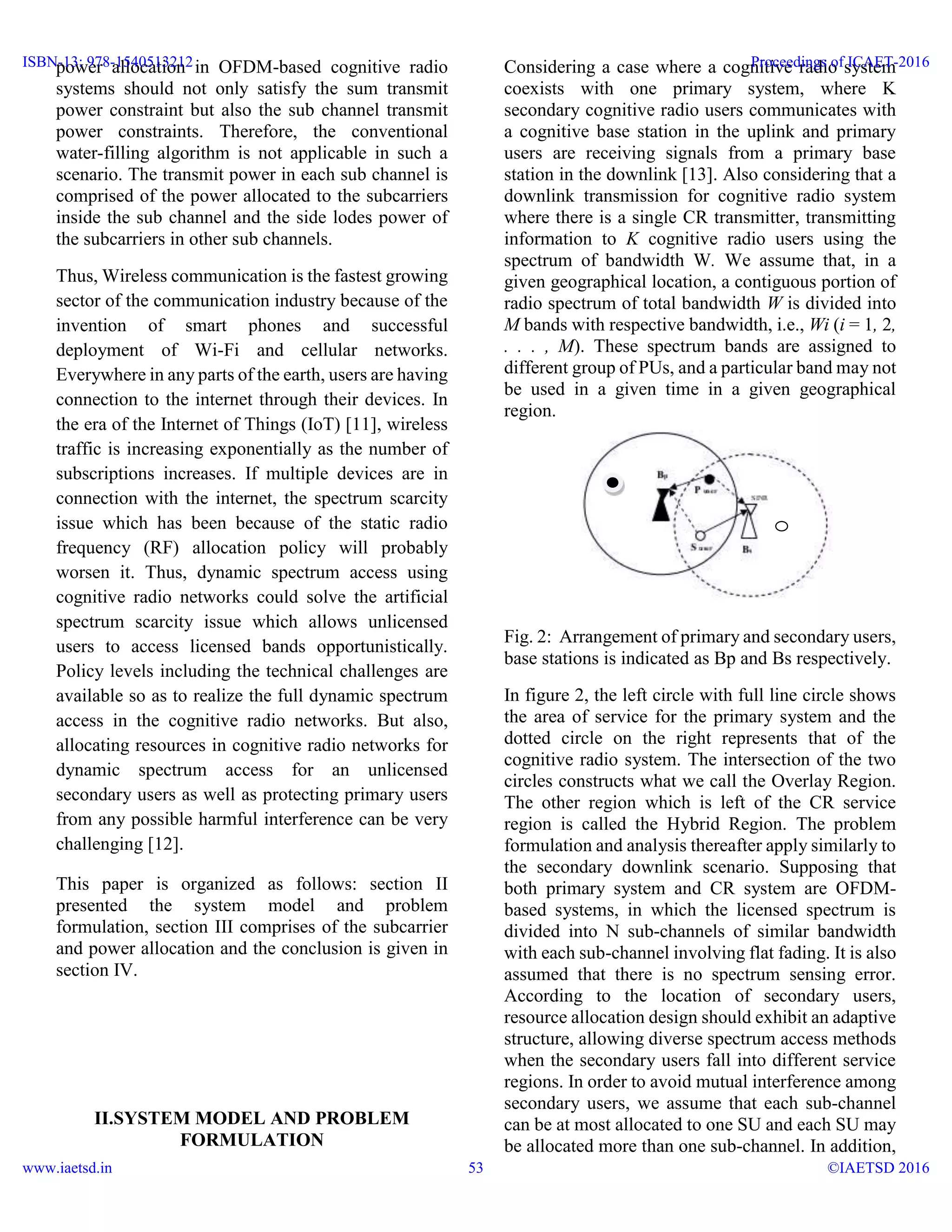 iaetsd Equalizing channel and power based on cognitive radio system over multiuser ofdm | PDF