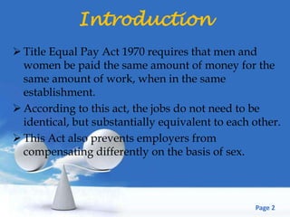 Equal pay | PPTX