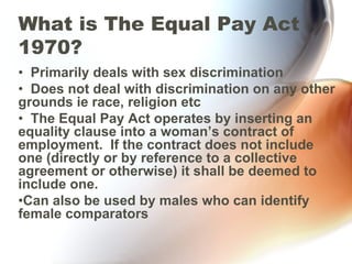 Equal Pay Act 1970 | PDF
