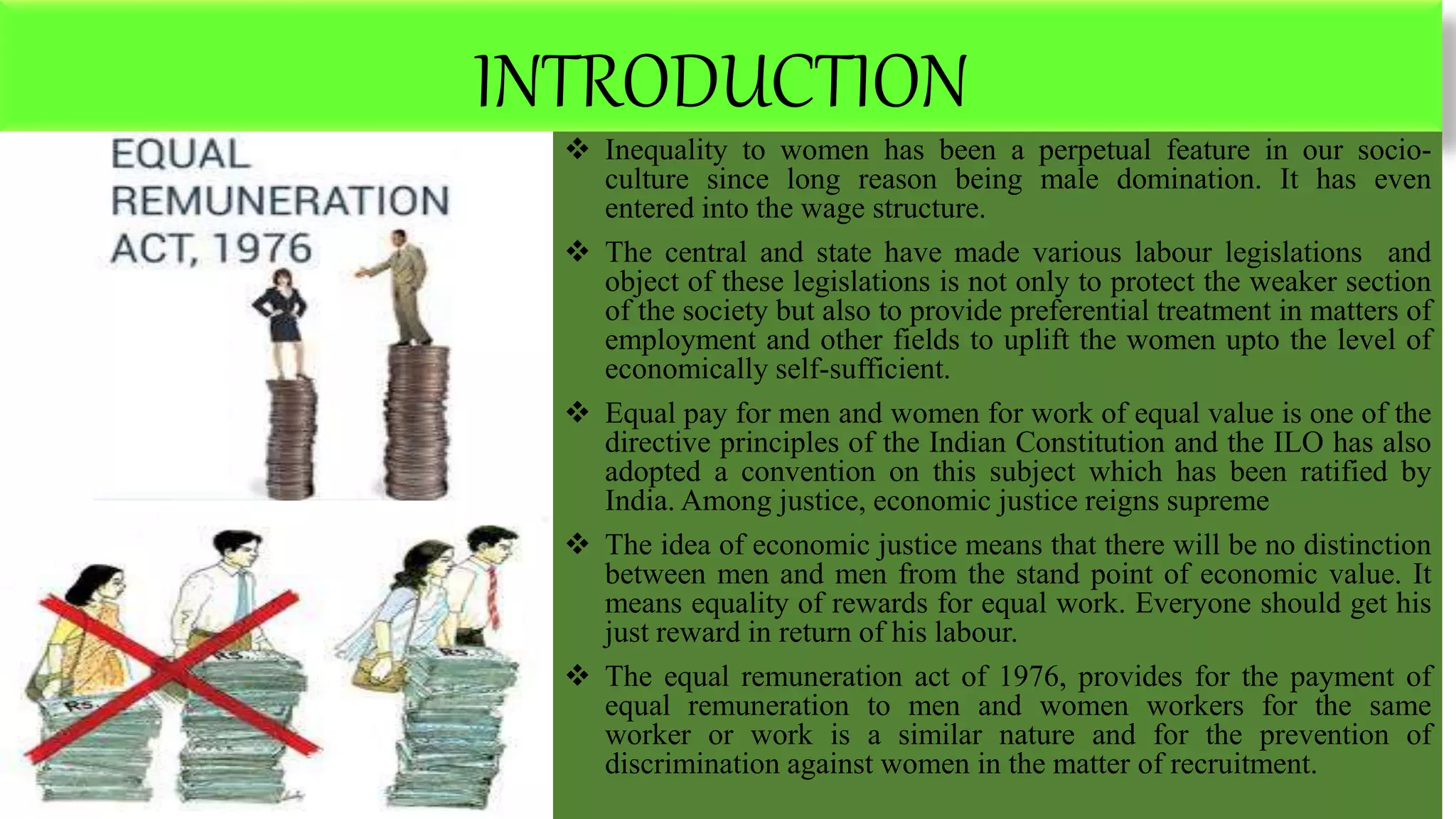 Equal remuneration act,1976 | PPTX