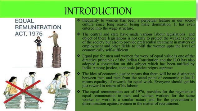 Equal remuneration act,1976 | PPTX | Law