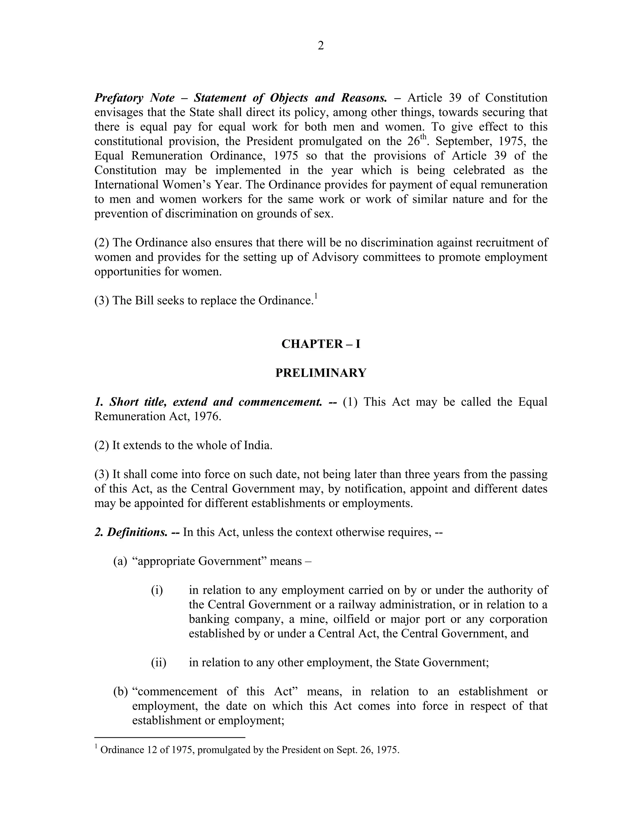Equal remuneration act_1976 | PDF
