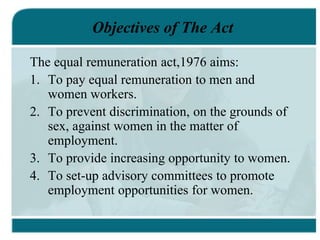 Equal remuneration act,1976 | PPTX