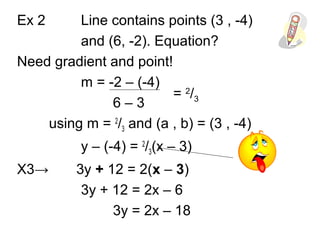 Equation of a straight line y b = m(x a) | PPT
