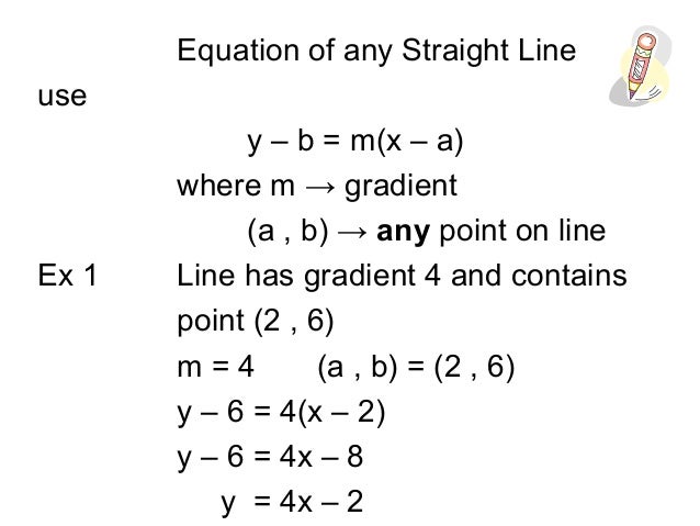 Equation of a straight line y b = m(x a)