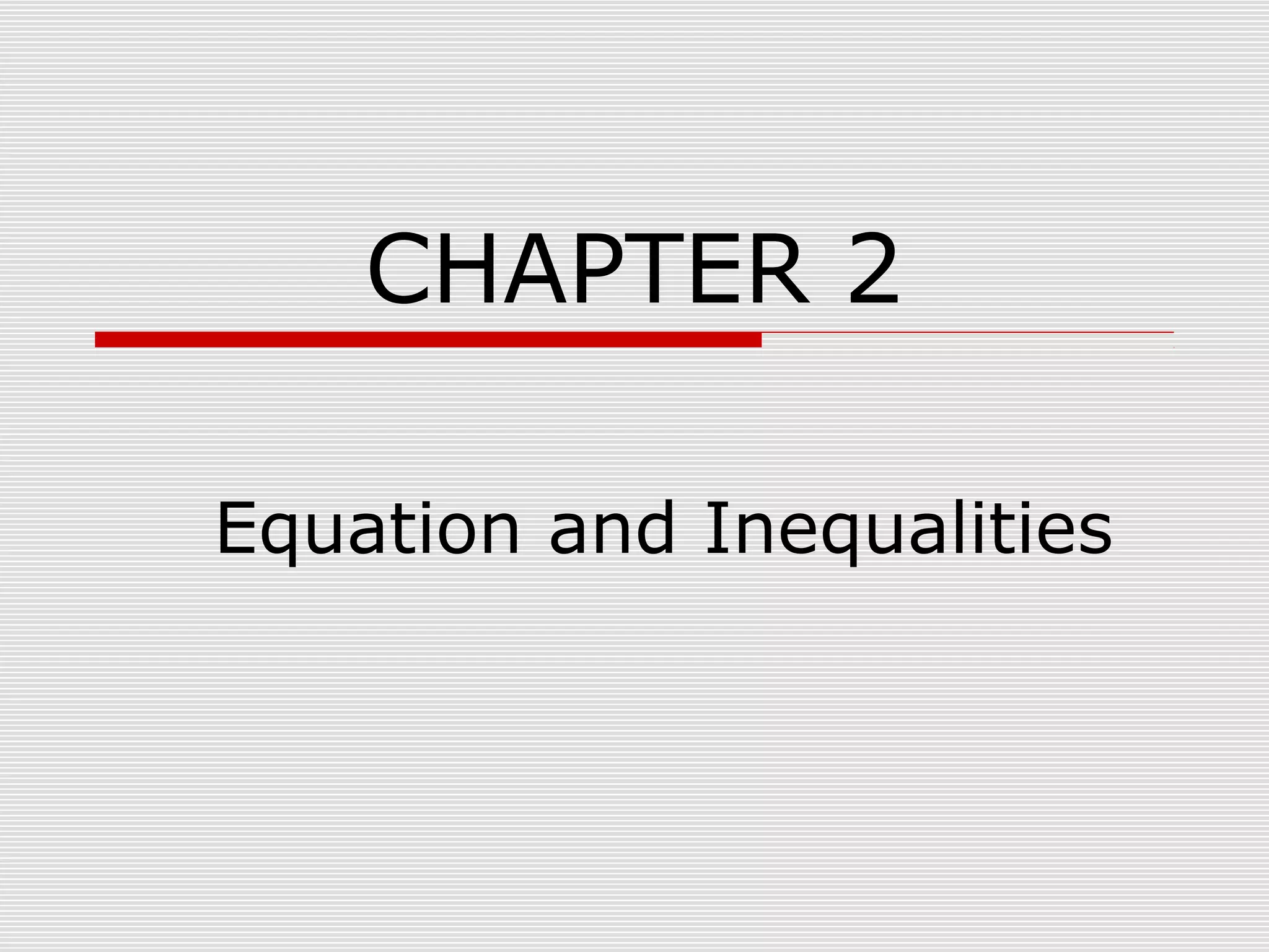 Equation and inequalities | PPT