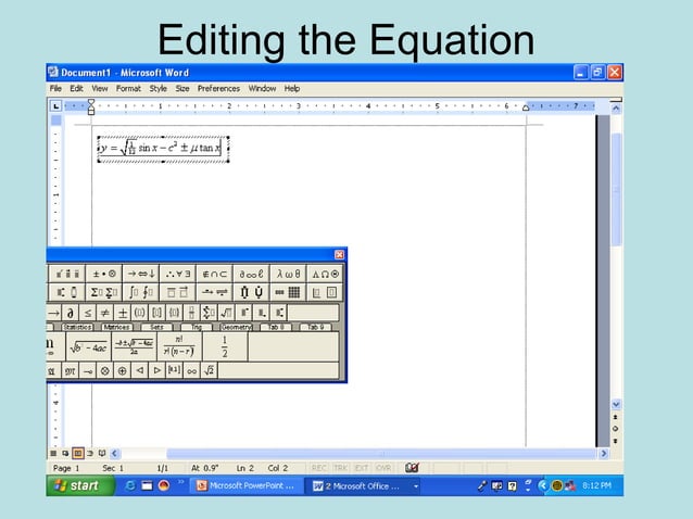 Use of MathType software with MSWord | PPT | Computing | Technology ...