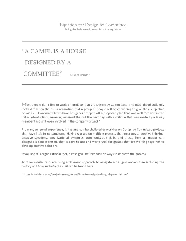 Equation for design by committee | PDF