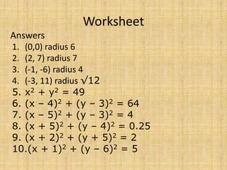 Equation of a circle | PPTX