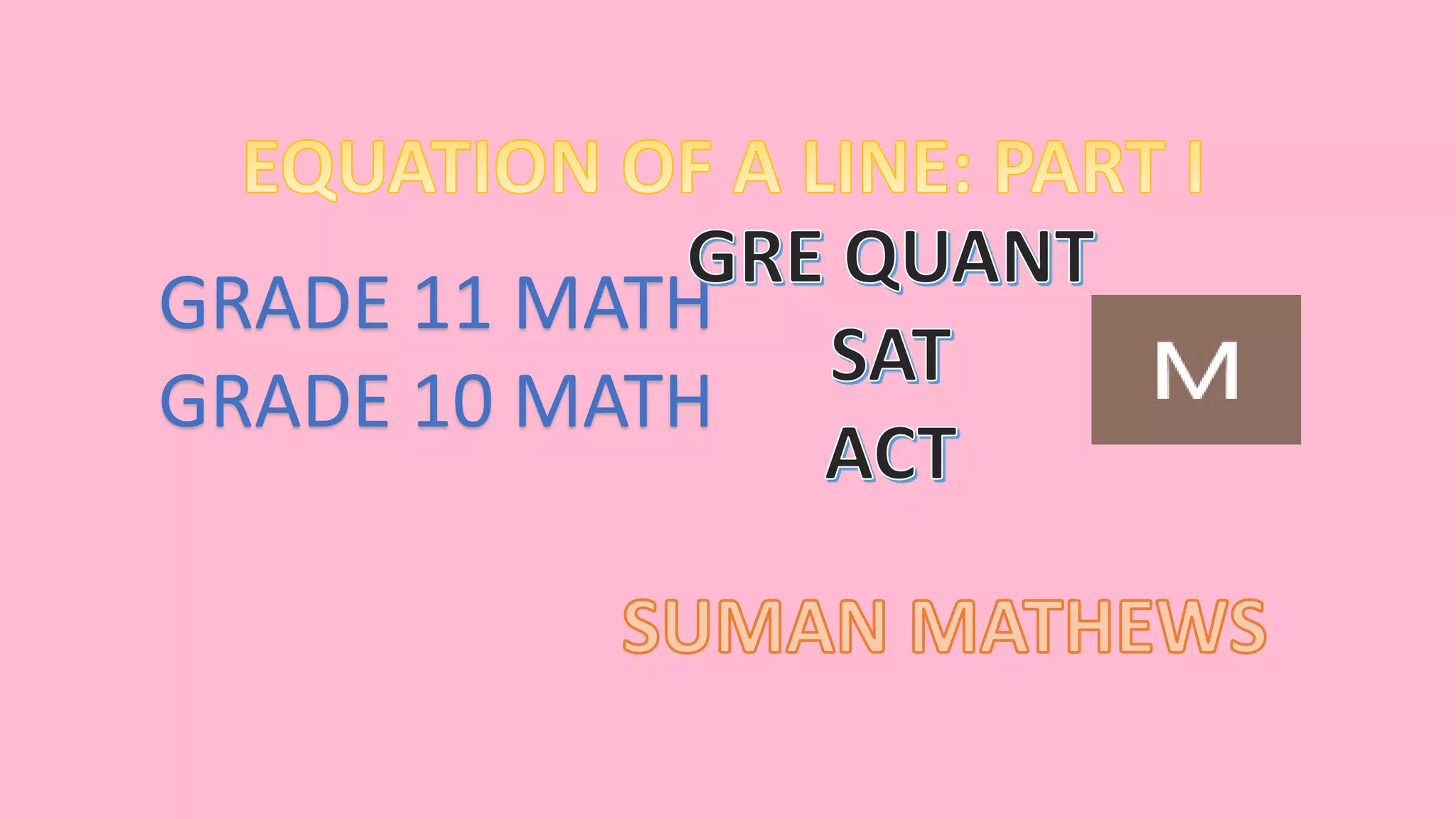 HOW TO CALCULATE EQUATION OF A LINE(2018) | PPT