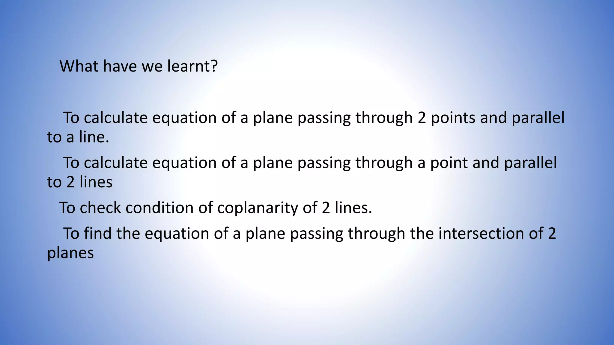 GRADE 12 MATHS: EQUATION OF PLANES IN 3 D | PPTX | Physics | Science