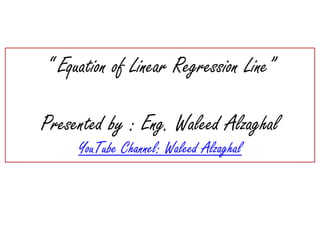 Equation of linear regression straight line | PDF