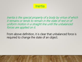 Equation of motion, inertia | PPTX