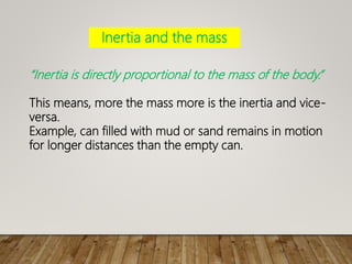 Equation of motion, inertia | PPTX