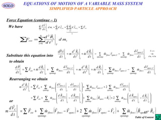 Equation of motion of a variable mass system1 | PPT