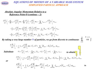 Equation of motion of a variable mass system1 | PPT