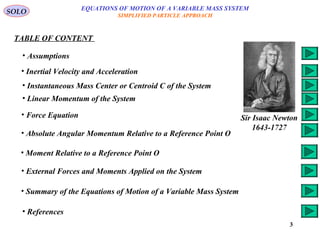Equation of motion of a variable mass system1 | PPT
