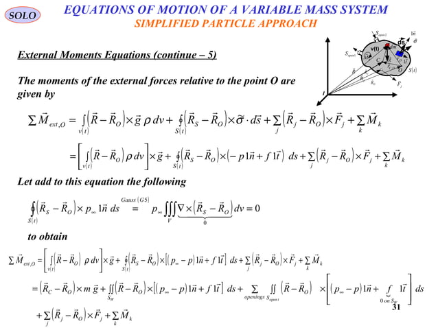 Equation of motion of a variable mass system1