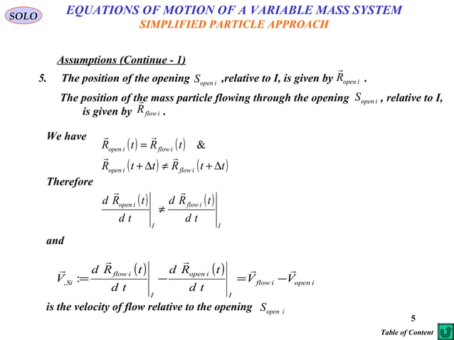 Equation of motion of a variable mass system1