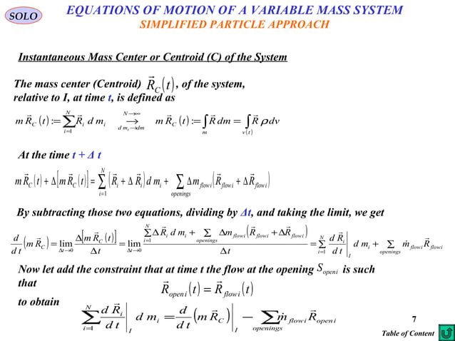 Equation of motion of a variable mass system1