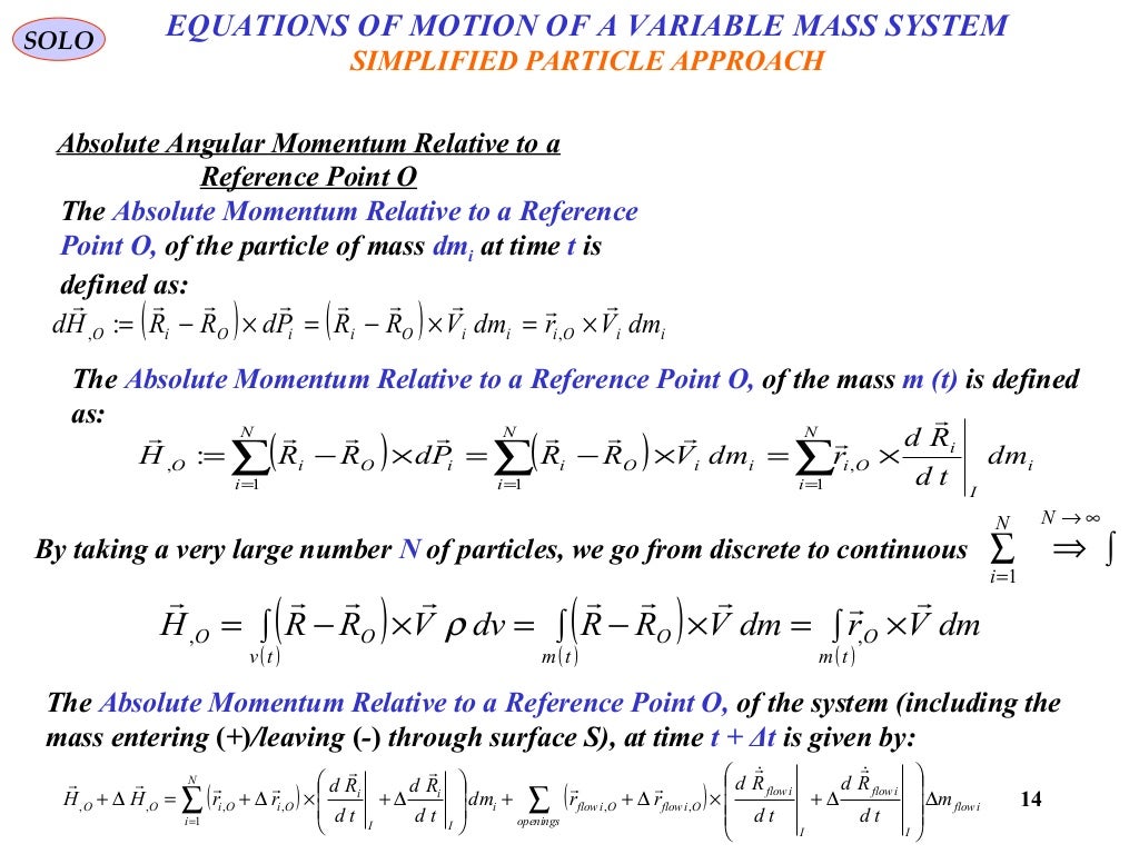 Equation of motion of a variable mass system1