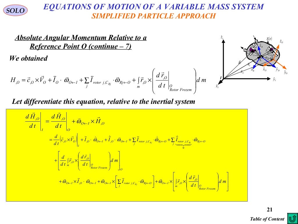 Equation of motion of a variable mass system1