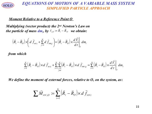 Equation of motion of a variable mass system1