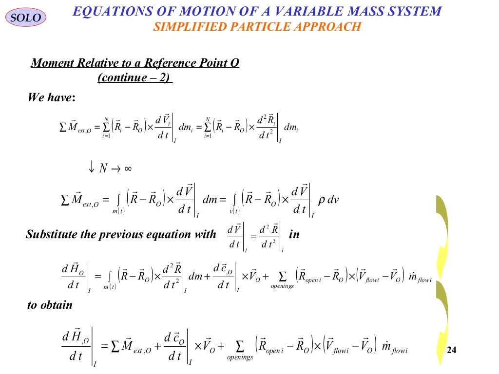 Equation of motion of a variable mass system1