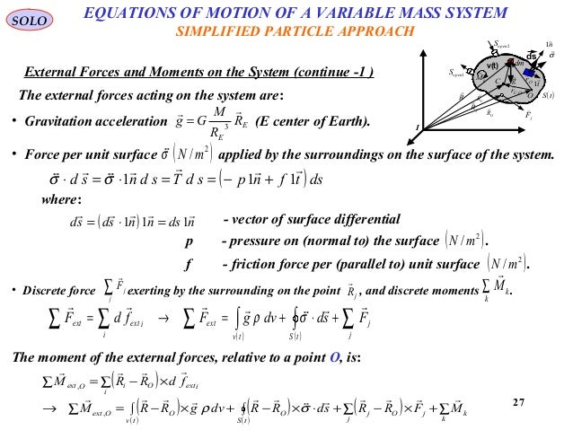 Equation of motion of a variable mass system1