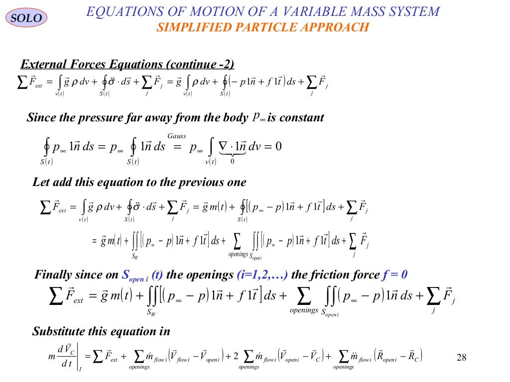 Equation of motion of a variable mass system1