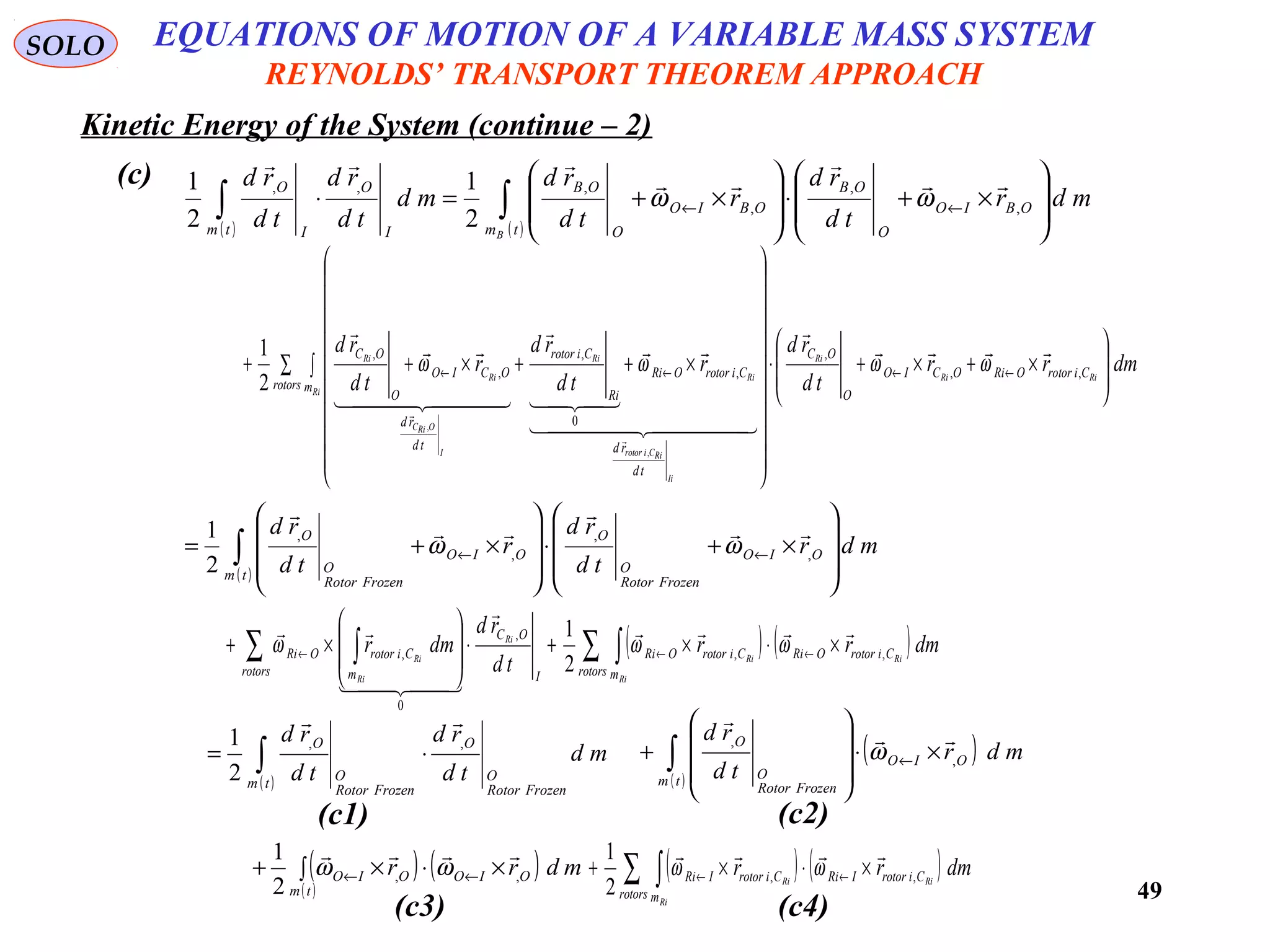 Equation of motion of a variable mass system2 | PPT