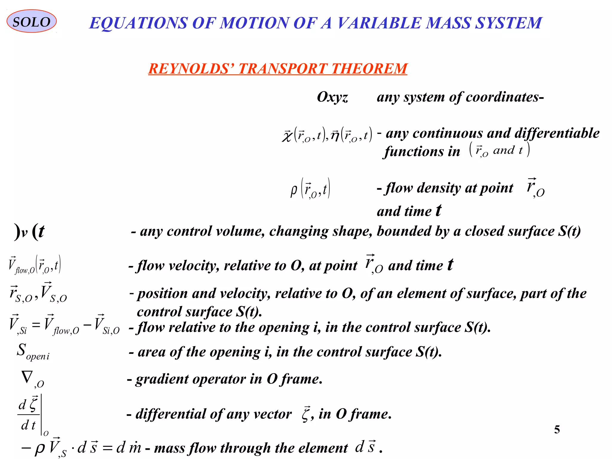 Equation of motion of a variable mass system2 | PPT