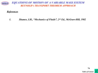 Equation of motion of a variable mass system2 | PPT