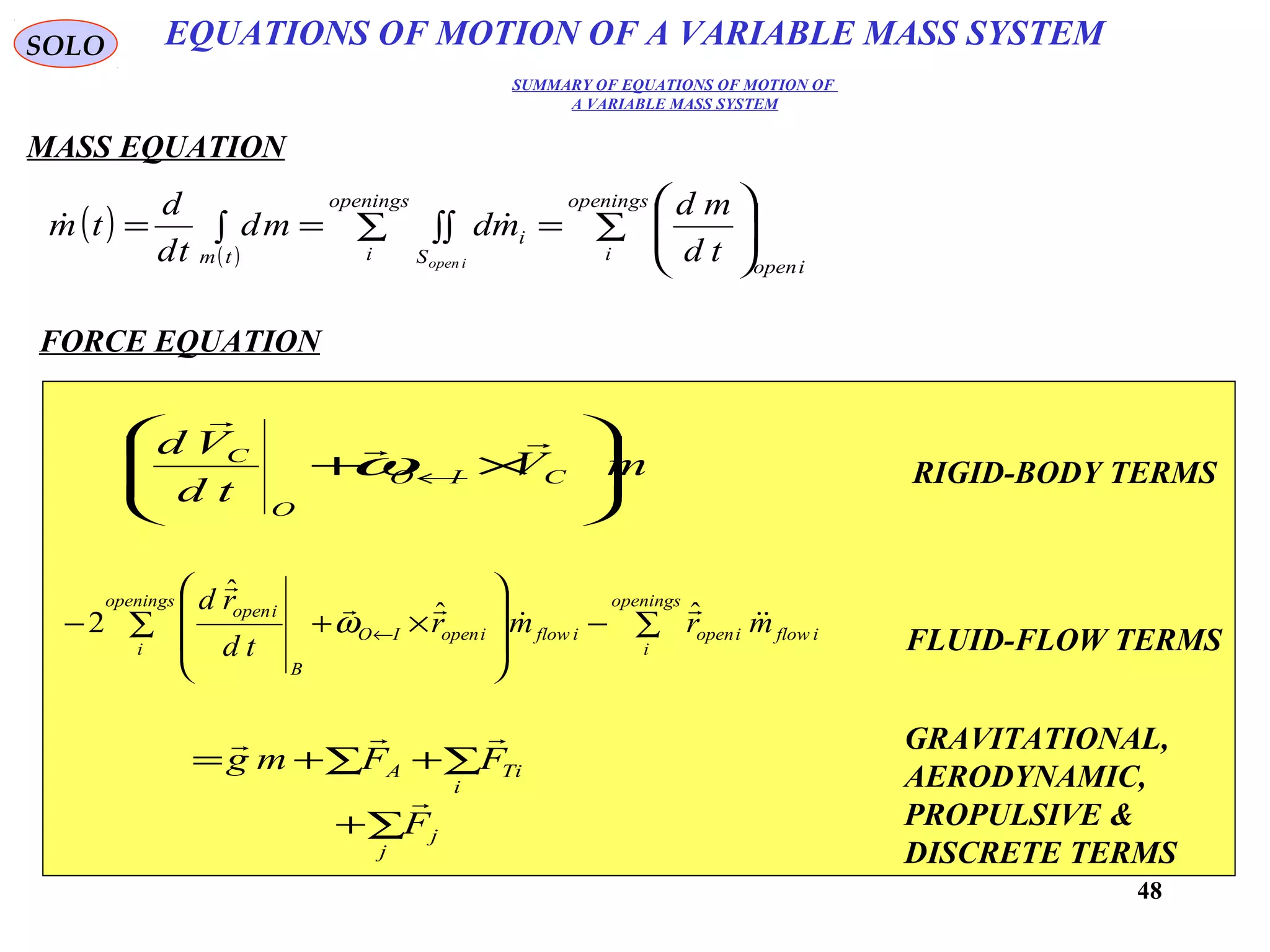 Equation of motion of a variable mass system3 | PPT