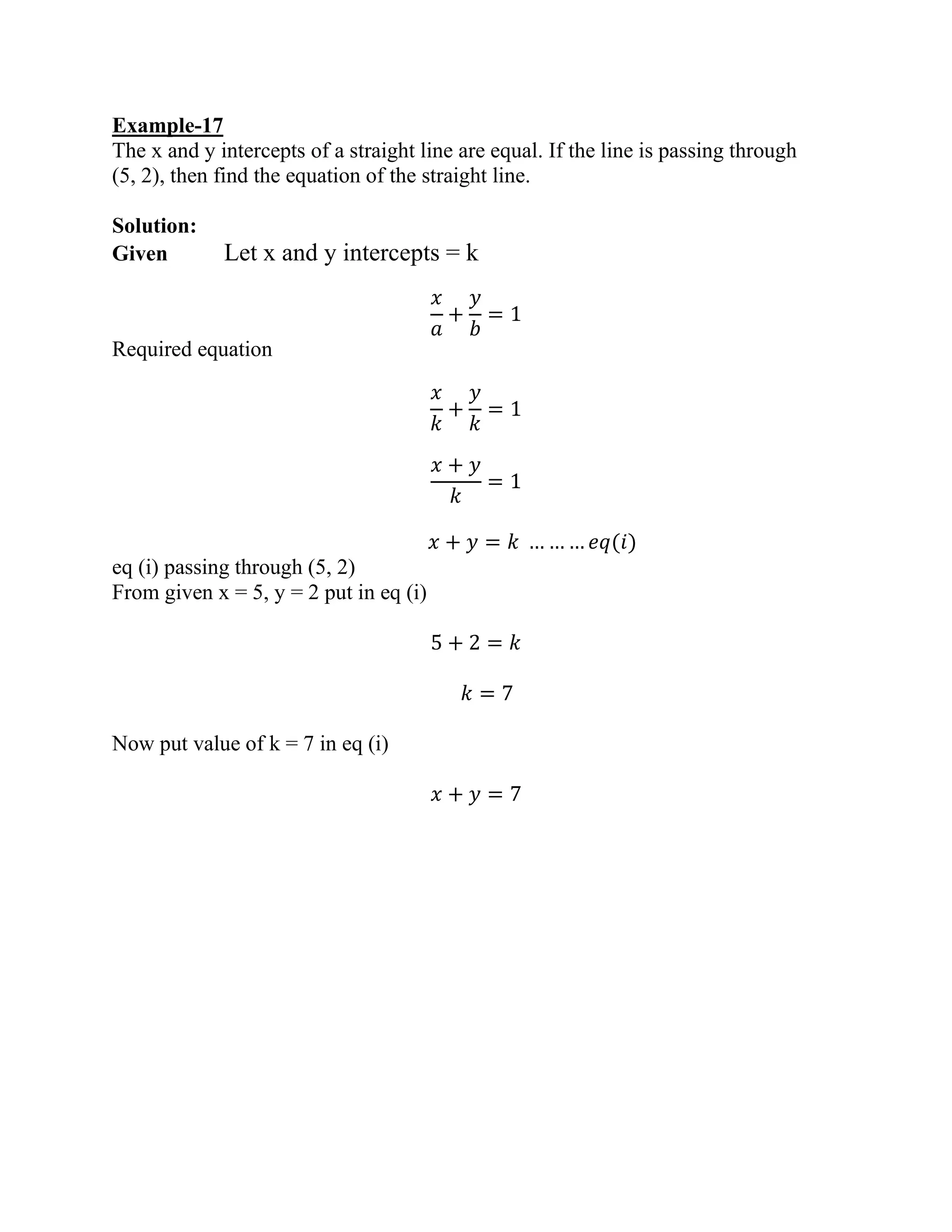 Equation of straight line | PDF