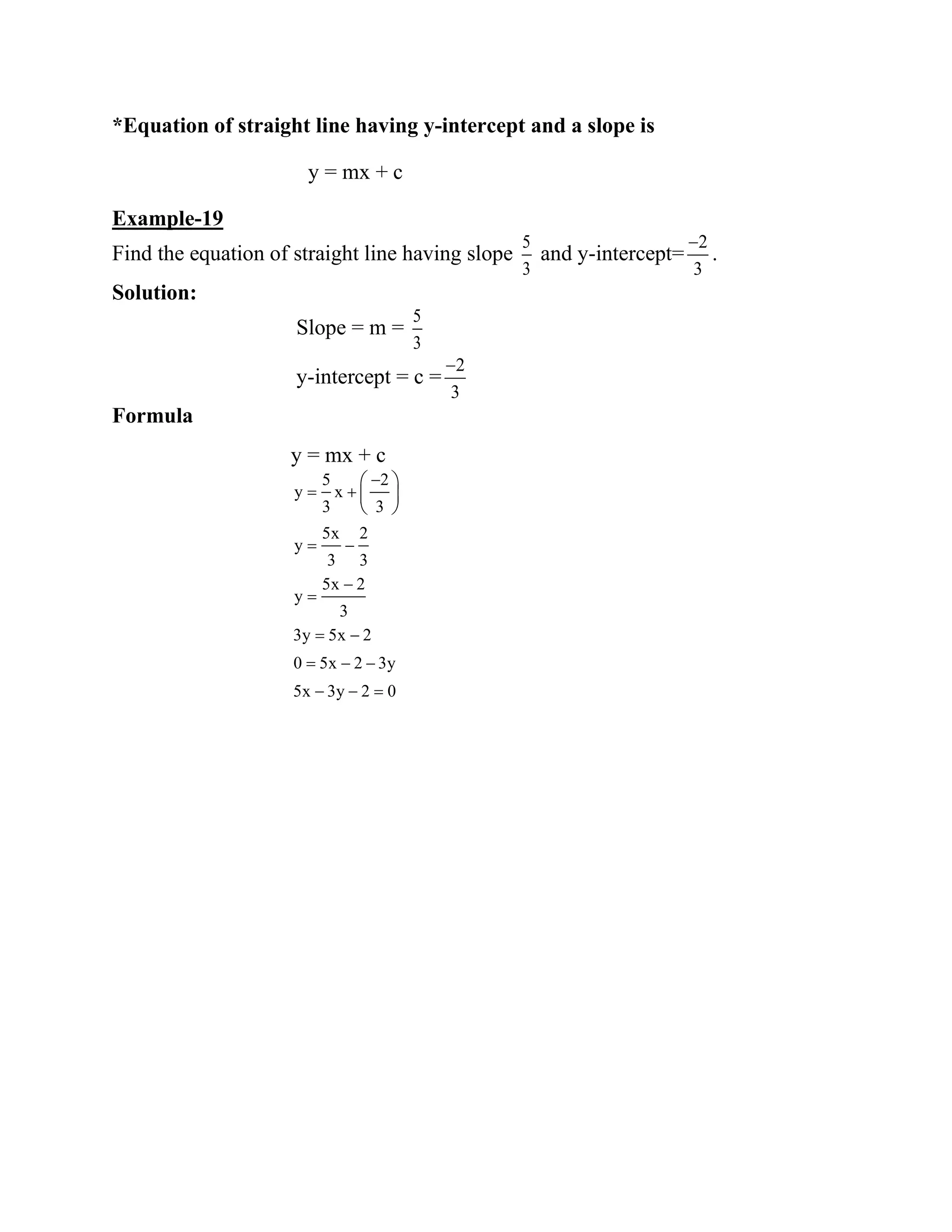 Equation of straight line | PDF