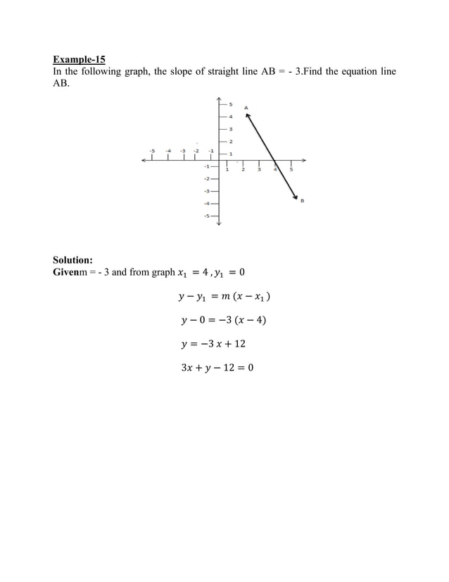 Equation of straight line | PDF